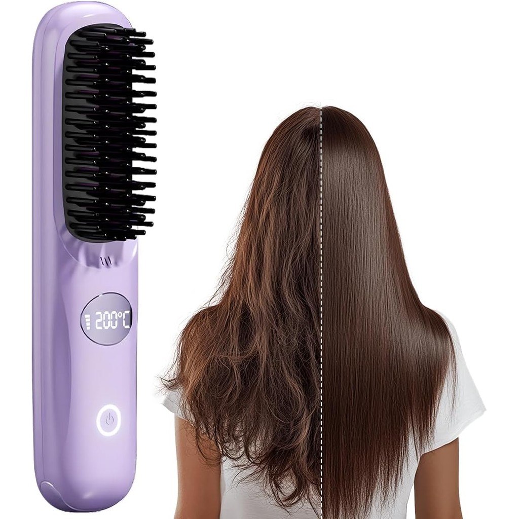 Go Brush, 2025 Upgraded Go Brush, Portable Straightener Brush for ...