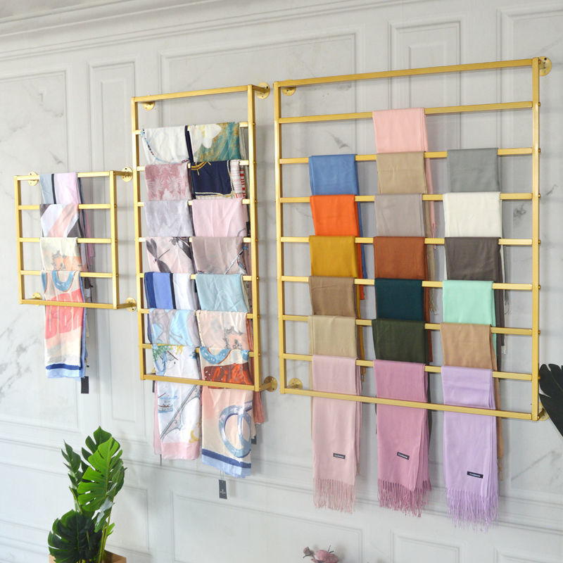 Scarf Rack Wall-Mounted Display Rack Perforated Scarf Rack Wrapping ...