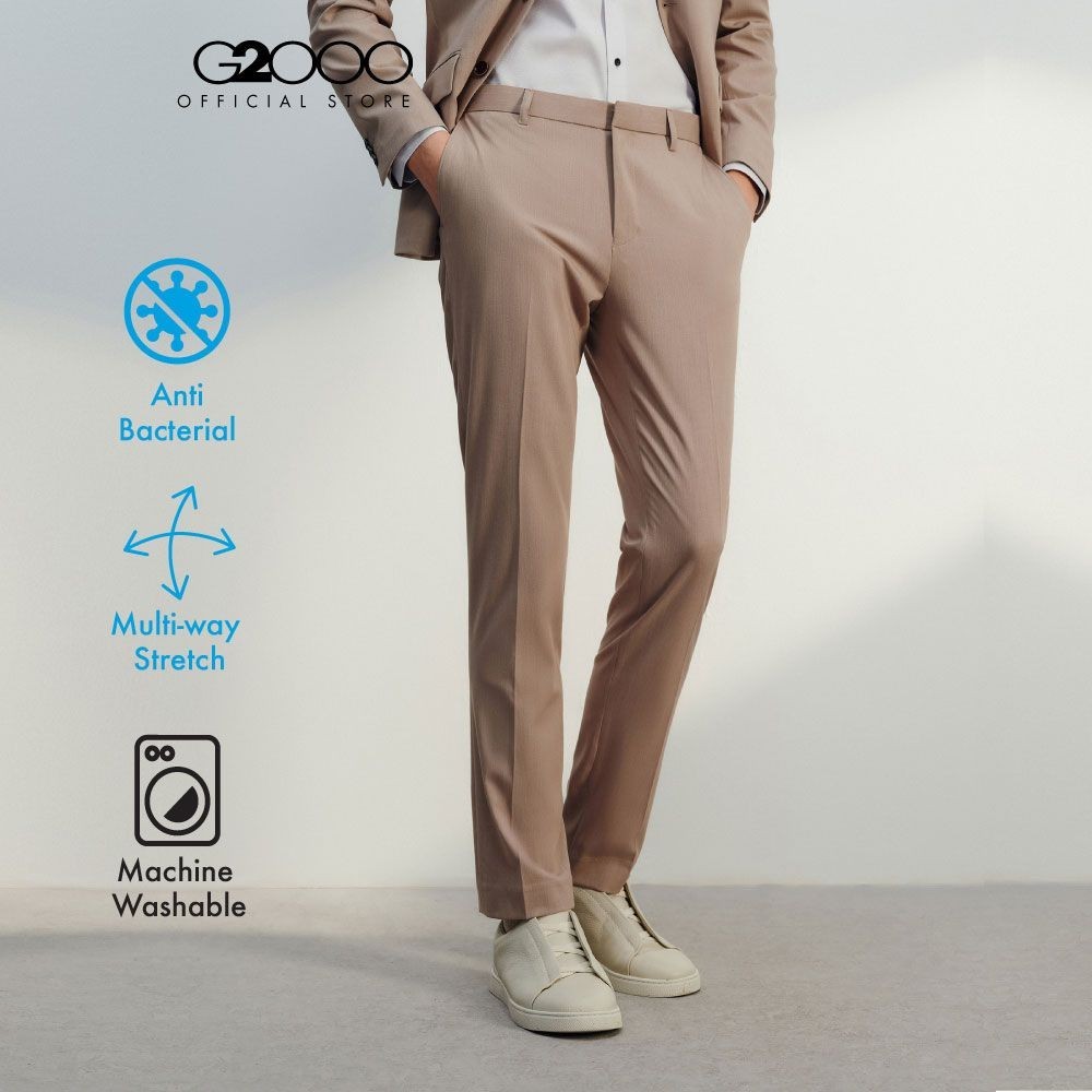 G2000 Men's Slim Fit Suit Pants 4615313314 BEIGE Top | Shopee Malaysia