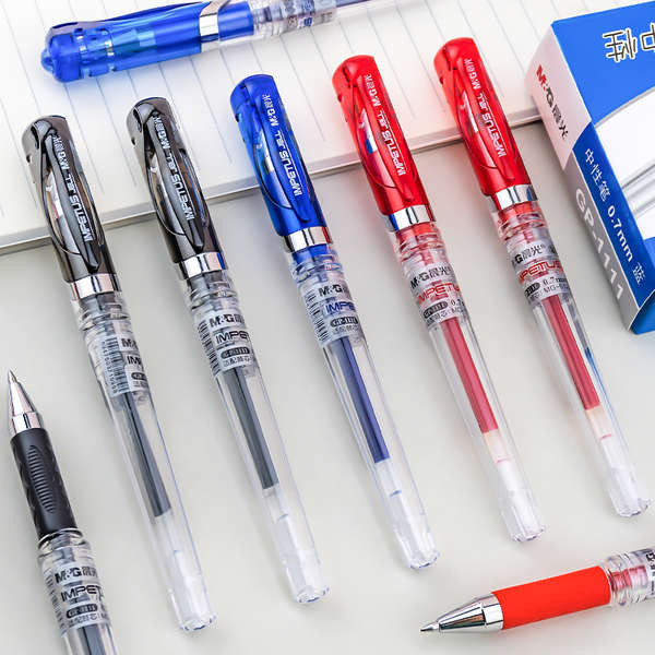 red pen pen merah 1 box Chenguang menebal pen gel 0.7mm peluru, pen ...