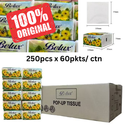 60packs Original Belux Pop Up Tissue 3PLY 85Pulls Table Tissue Belux ...