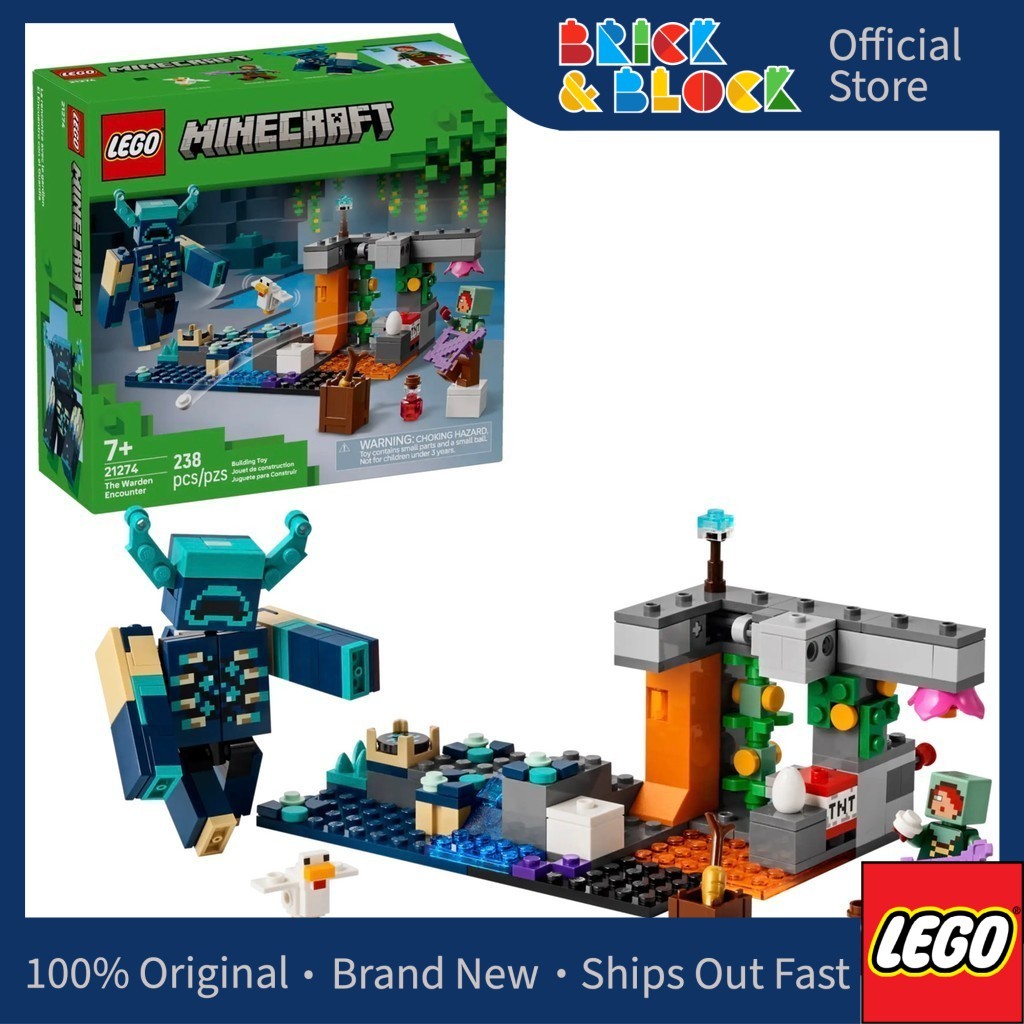 LEGO 21274 The Warden Encounter | LEGO Minecraft | Pertempuran dengan ...