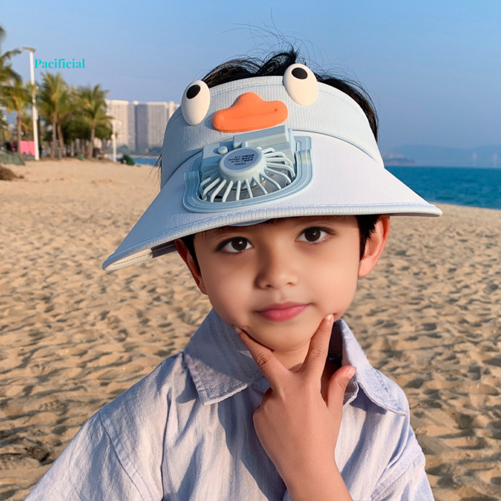 Cartoon Design Kids Sun Hat Uv-resistant Kids Hat with Fan Cartoon ...