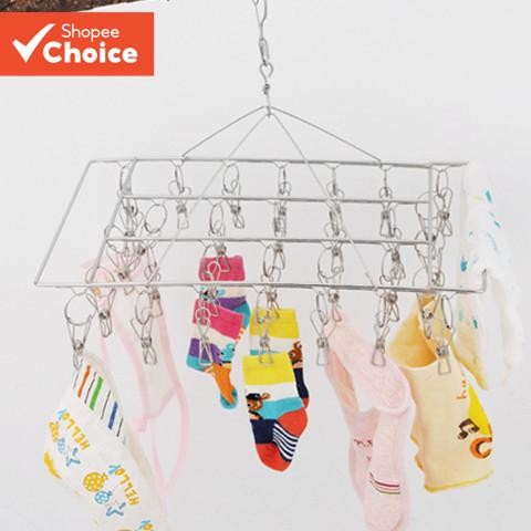 Stainless Steel Socks Rack 20 Multi-Clip Socks Rack Double-Layer Solid ...