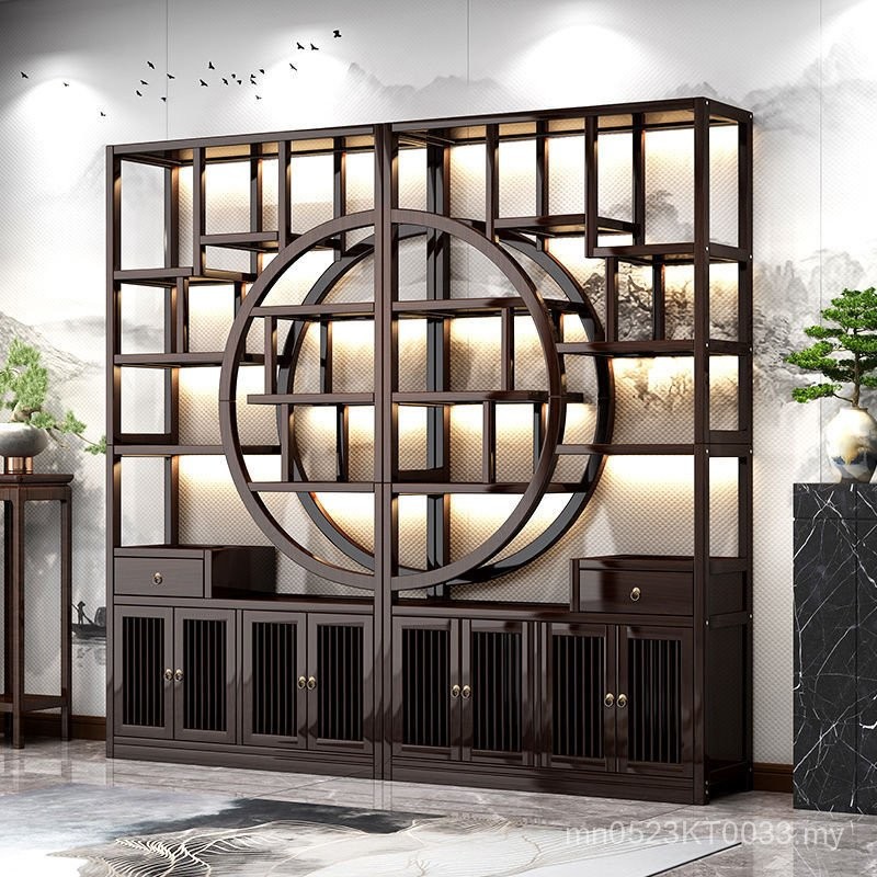 Solid Wood Tea Display Cabinet Shelf New Style Ornaments Bogu Rack ...