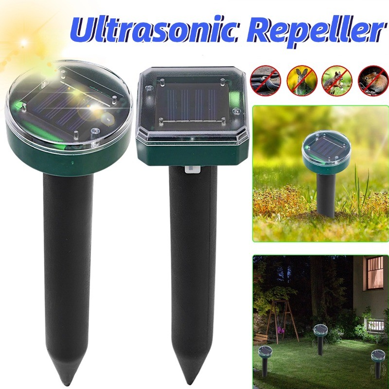 Ground-inserted Waterproof Solar Ultrasonic Mole Pest Rodent Repeller ...