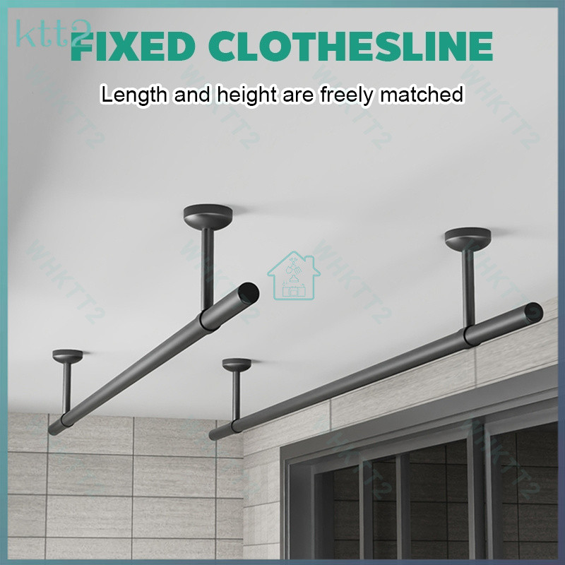 Balcony clothes drying pole fixed household clothes drying pole top ...