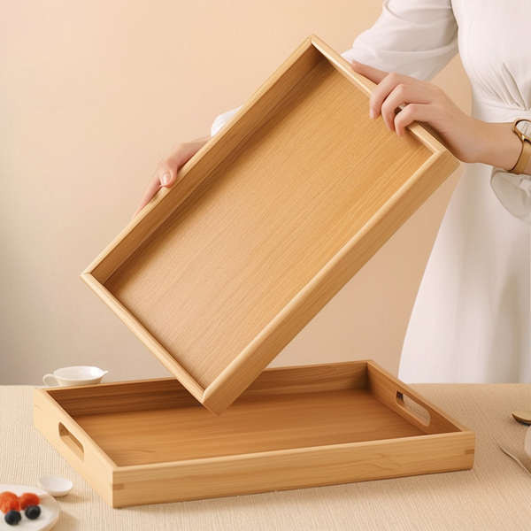 serving stand cake stand Dulang kayu, pinggan buluh isi rumah segi ...