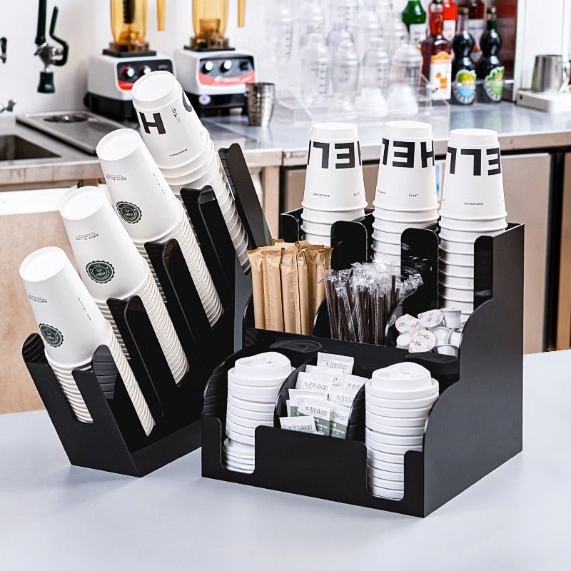 Milk Tea Shop Cup Holder Acrylic Disposable Desktop Coffee Bar Counter ...