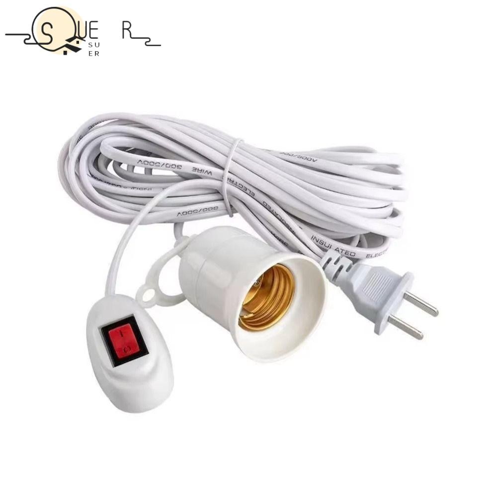 SUEREN LED Bulb Socket Adapter, With Switch Two Plugs E27 Screw Lamp ...