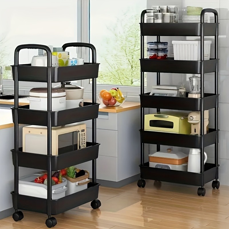 Wheeled Stacking Trolley Rack Plastic Shelf Multi-Purpose Stacking ...