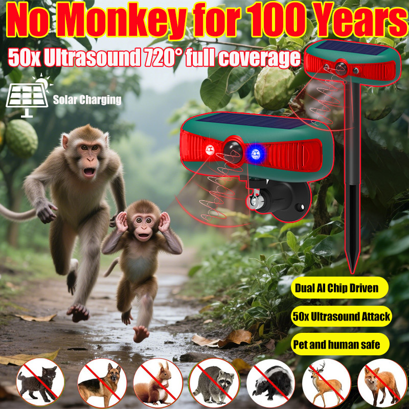 [New 50x Ultrasonic] Monkey Repellent Ultrasonic Refund if useless 2025 ...