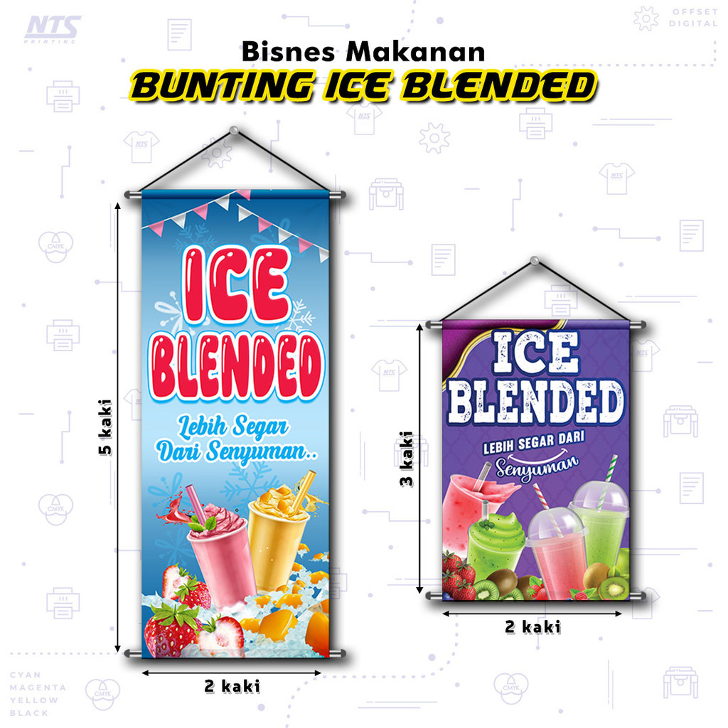 🍧READY DESIGN🍧 Bunting Ice Blended - Material Kalis Air / Tahan Lasak ...