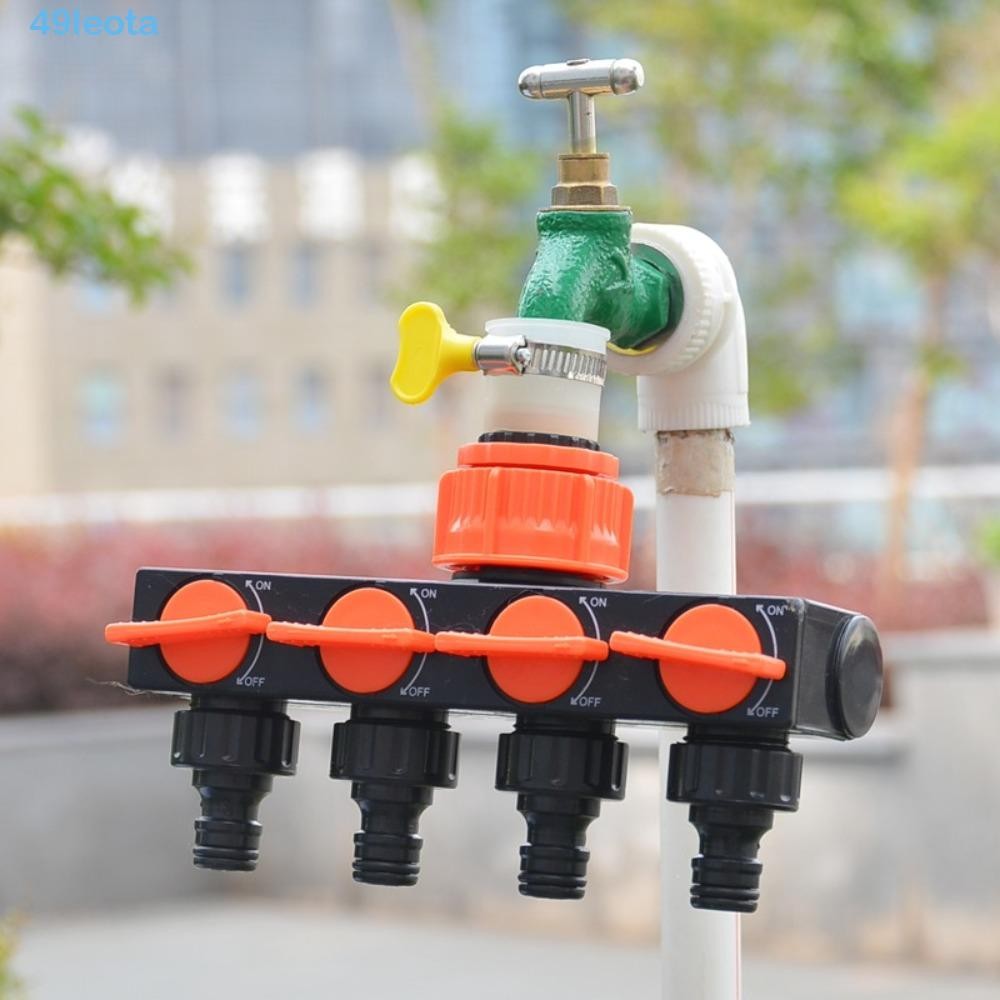 LEOTA Garden Hose Splitter, 4 Independent Switches Heavy Duty 4-Way ...