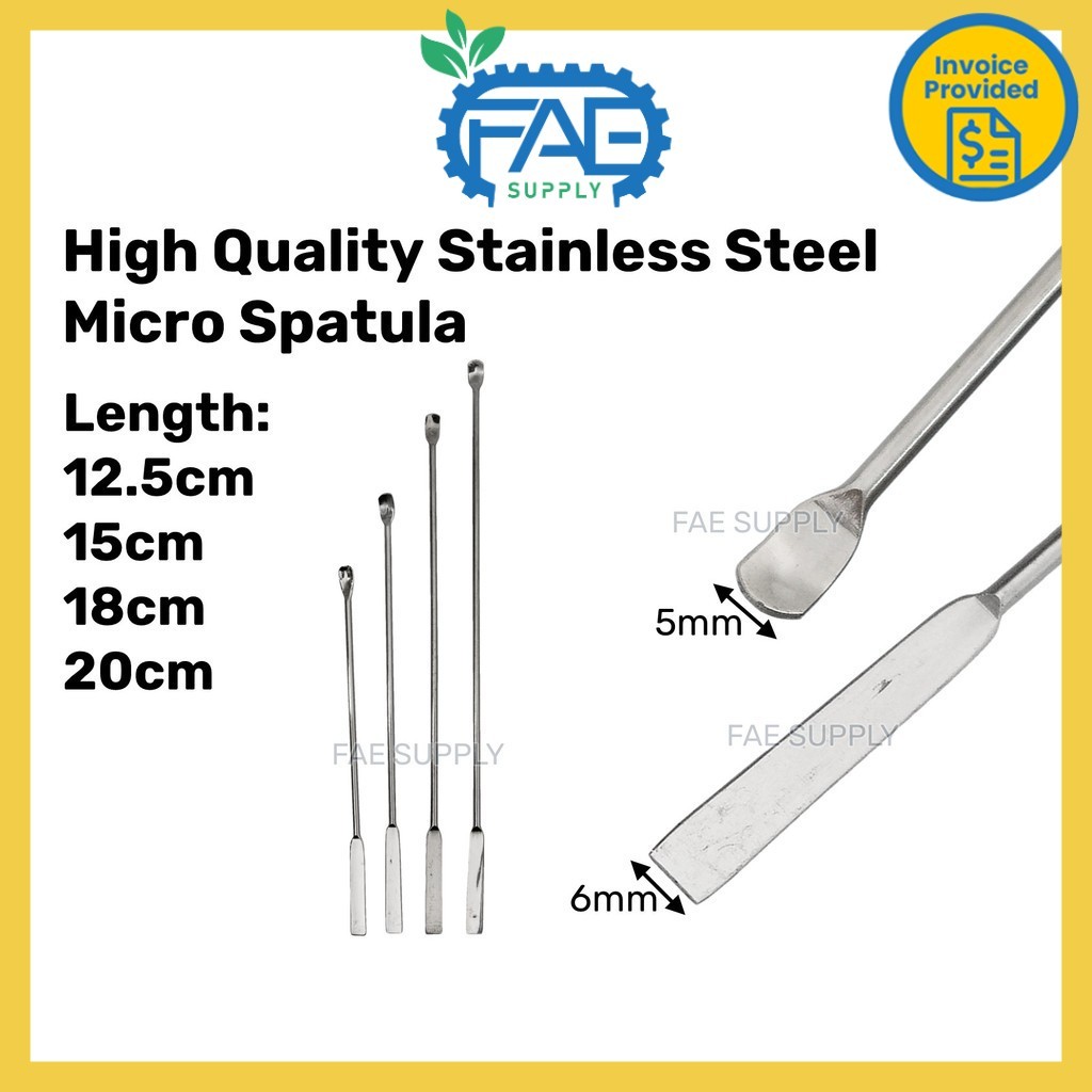 Micro spatula spoon end stainless steel high quality length 12.5 15 18 ...