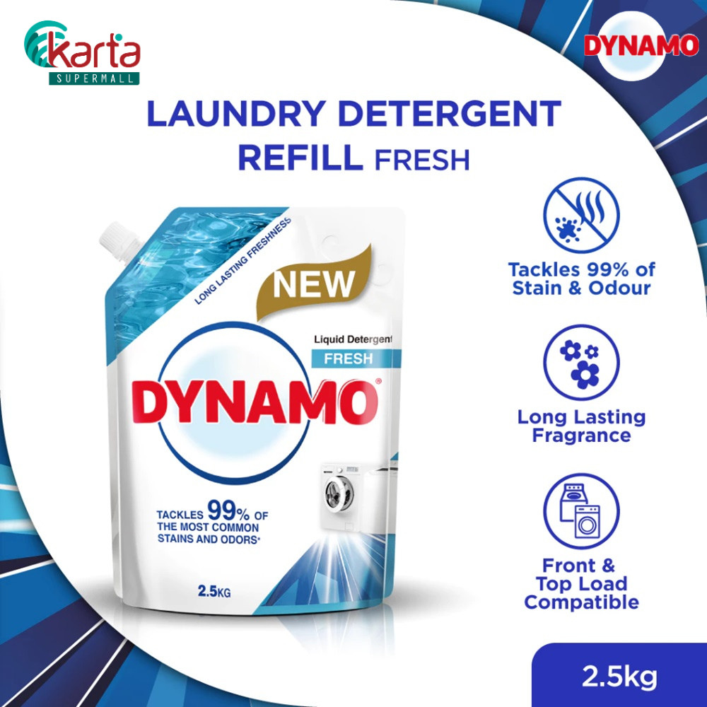 DYNAMO Laundry Detergent Fresh 2.5kg (Refill Pack) | Shopee Malaysia