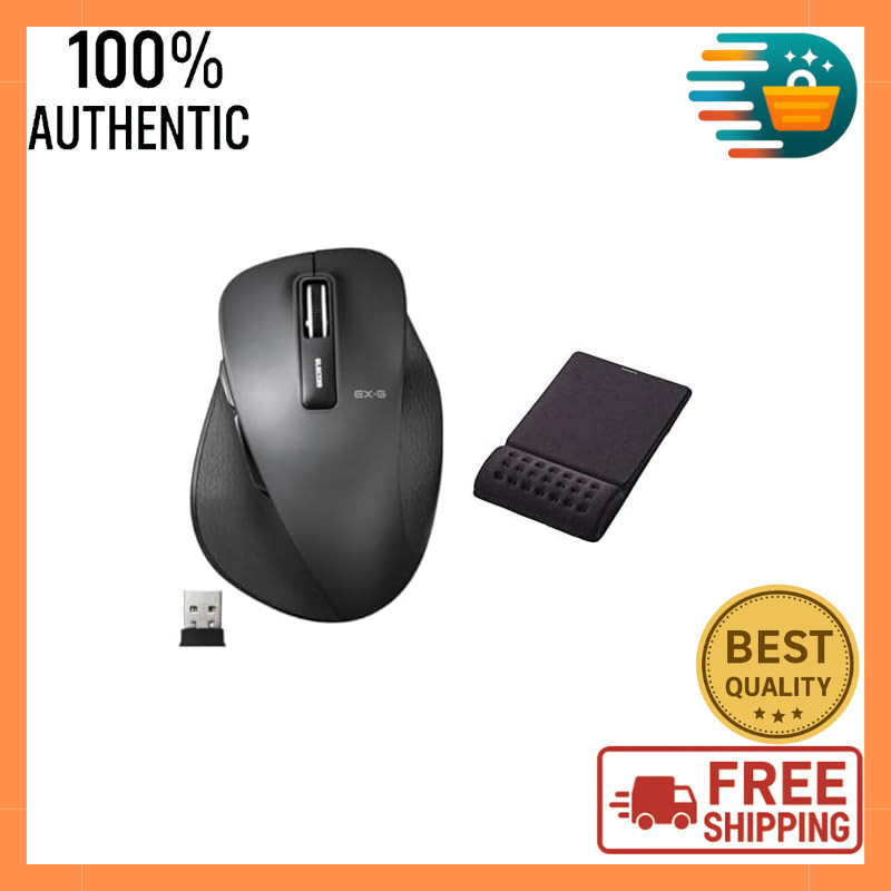Ergonomic Wireless Mouse with Wrist Rest Set - Large Size, 5 Buttons ...