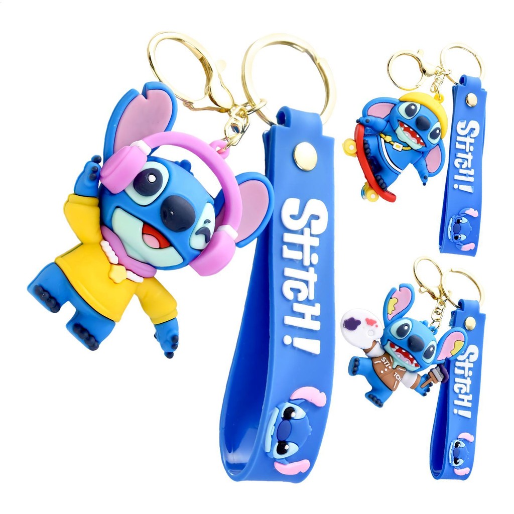 Stitch Keychains for Backpacks Silicone Cute Car Keychain Men's ...