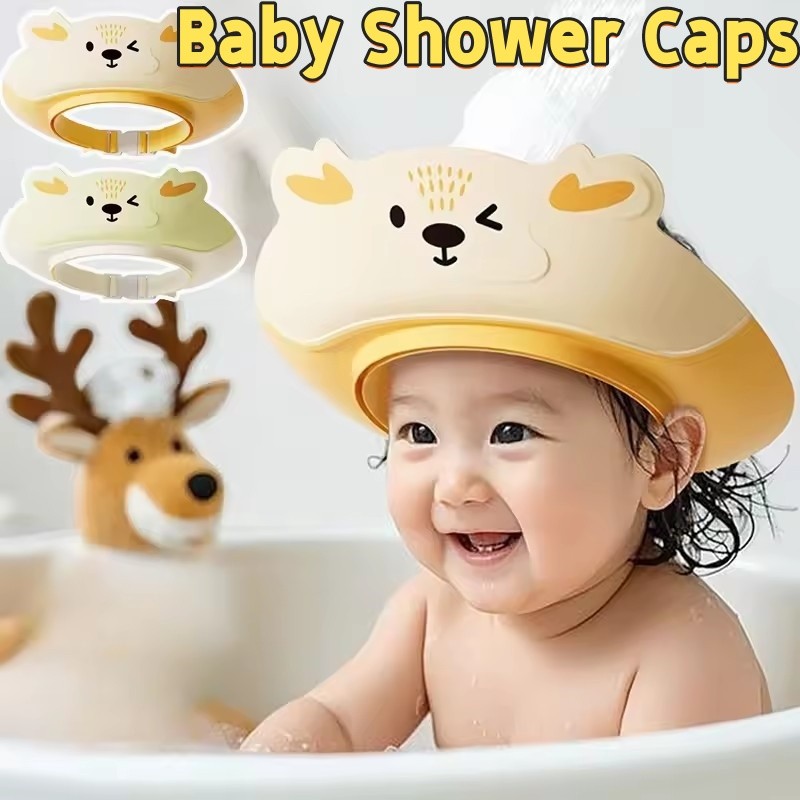 Baby Shower Caps for Kids Eye and Ear Protections Cartoon Bathing ...