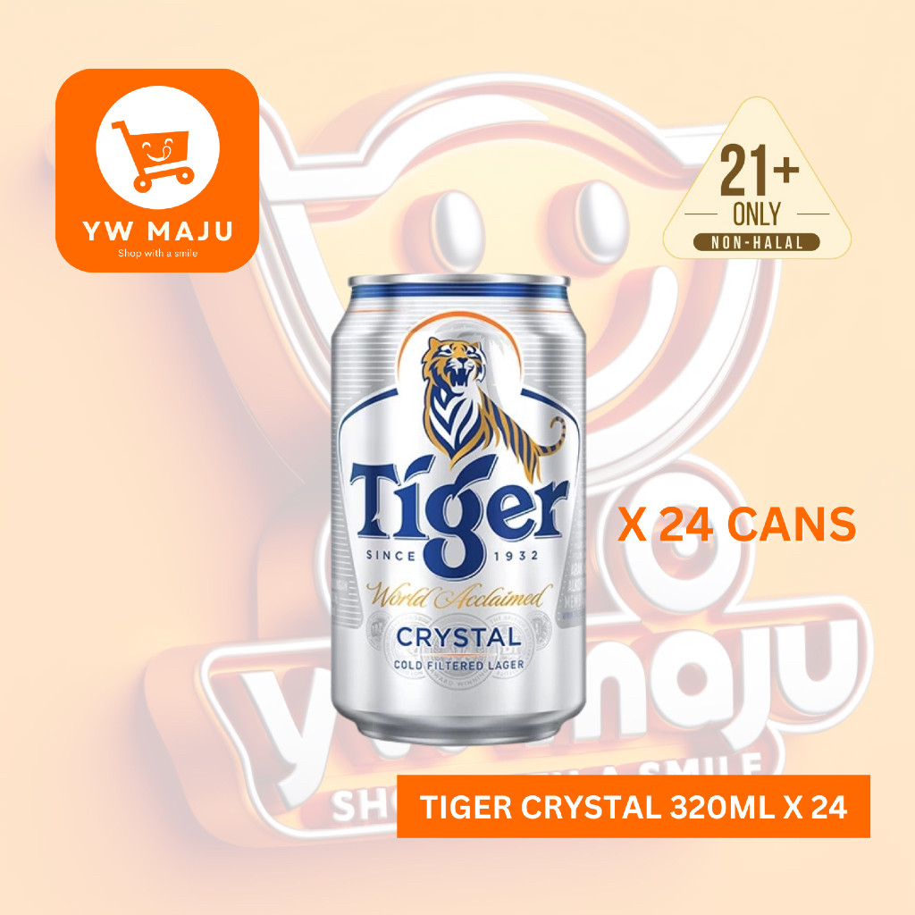 [ YW MAJU ] Tiger Crystal Cold Filtered Lager Beer Can 4.2% Alcohol (24 ...