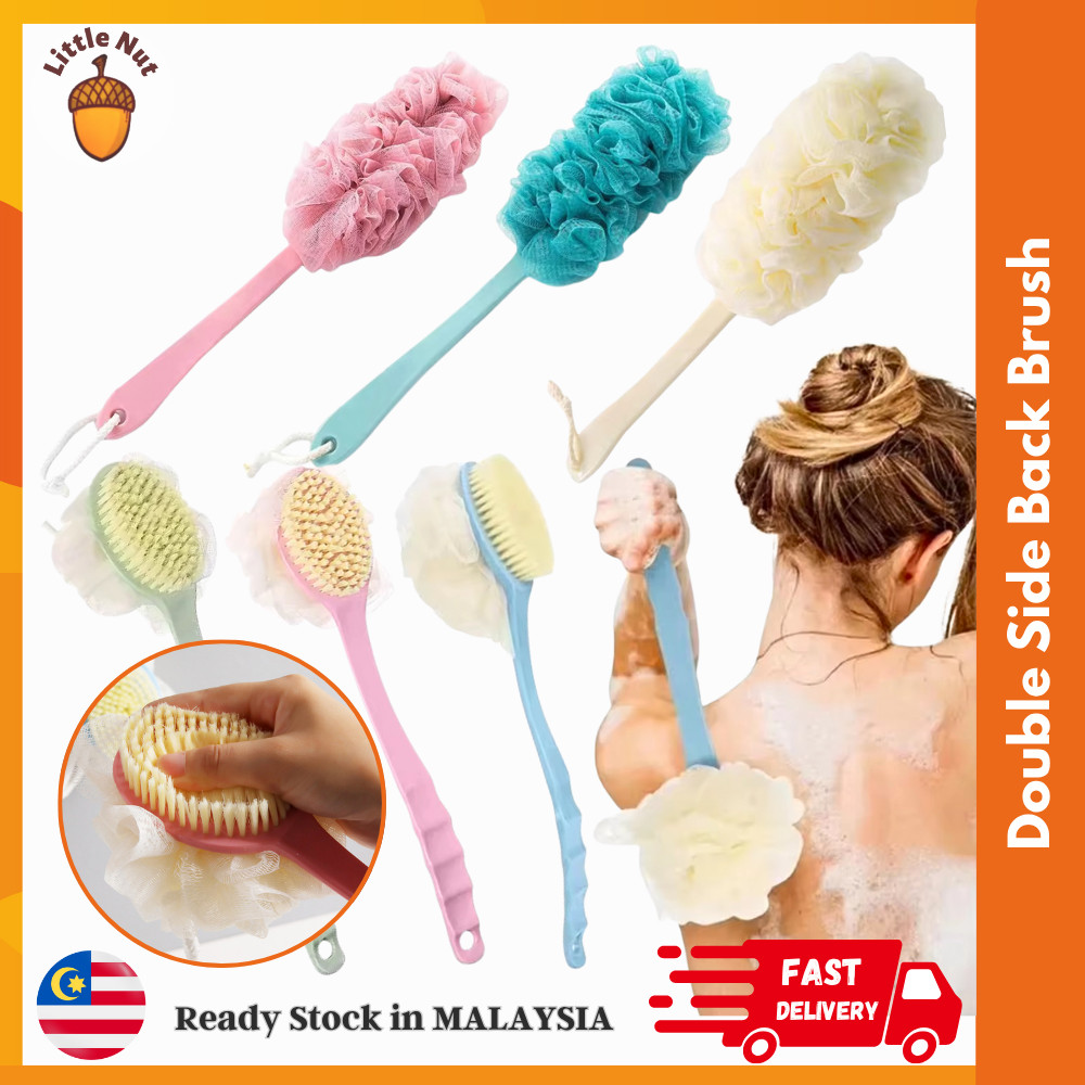 Sponge Long Soft Hair Bath Brush Doubleside Rub Shower Brush Back ...