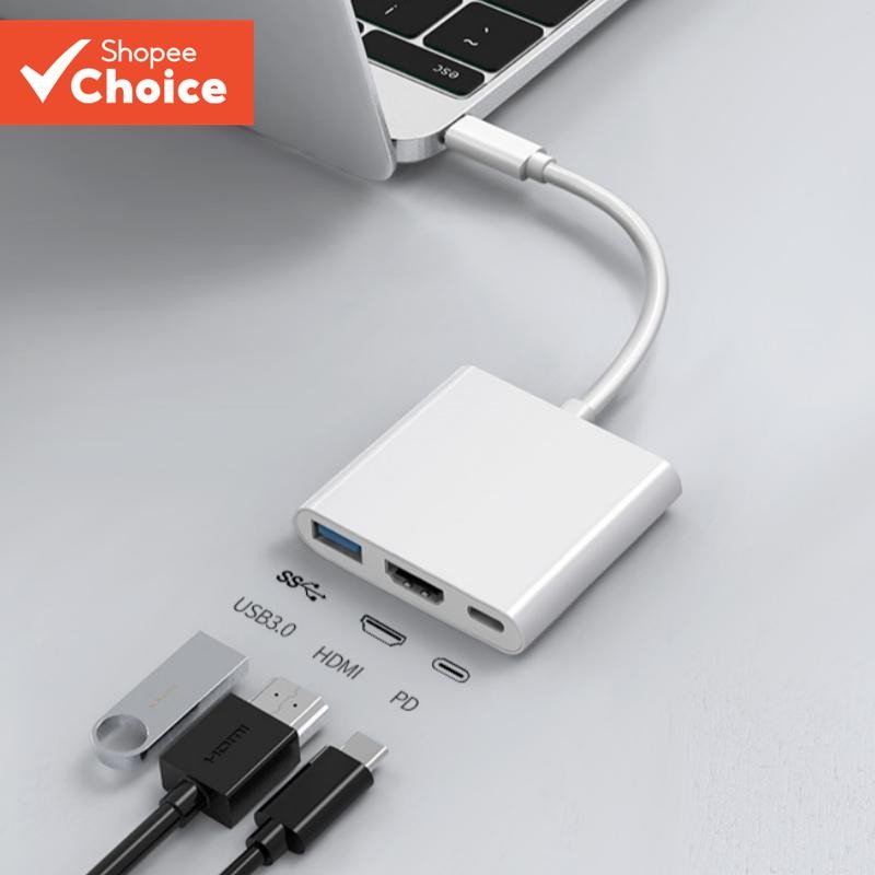 Portable USB To HDMI Multiport Converter 3 in 1 USB C Hub 4K30Hz Type C ...