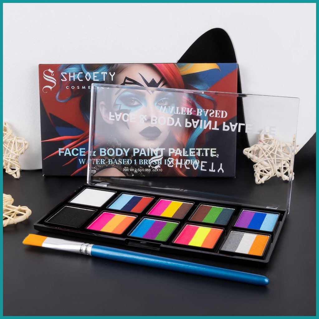 Face Paint Palette 10 Grids Facial Painting Palette Easy To Clean Face ...
