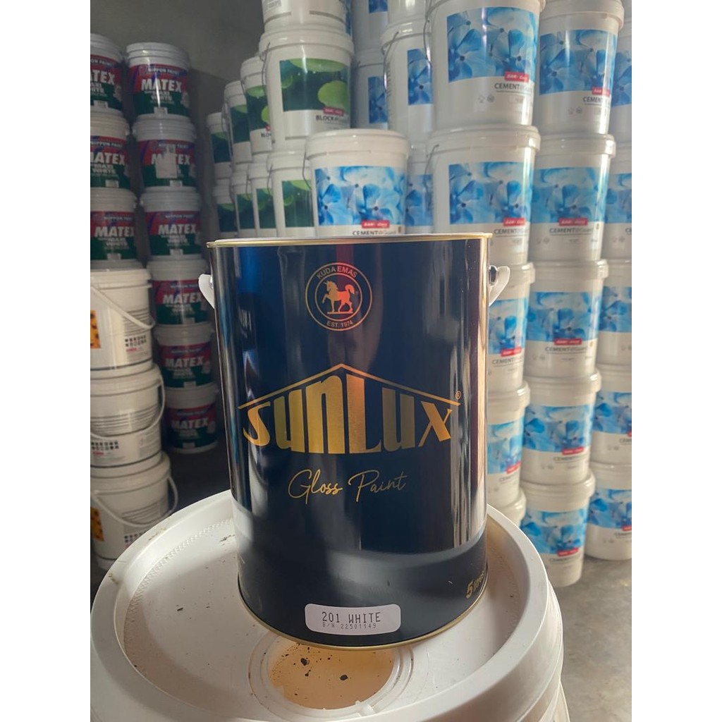 5L Sancora Sunlux GLOSS FINISH 999/201 Wood & Metal Paint/Cat Minyak ...