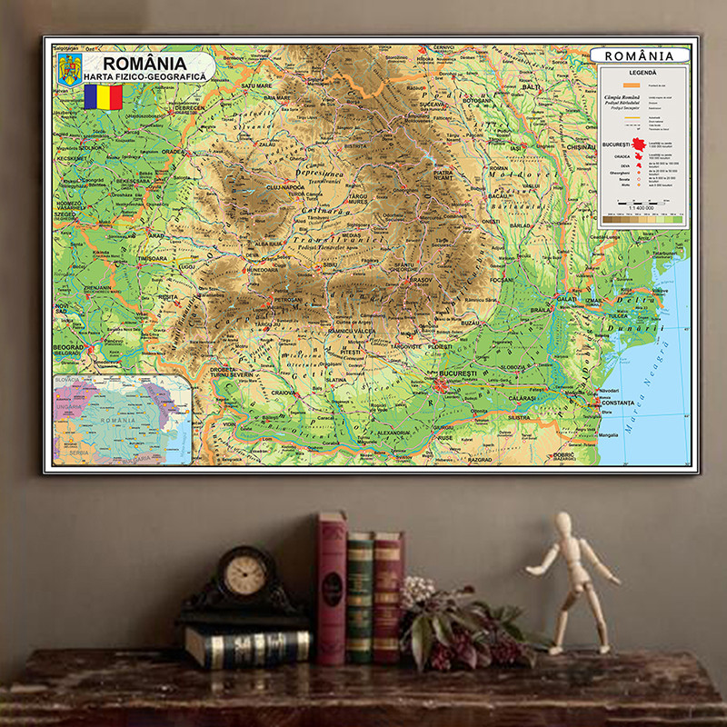Wall Map,Romanian Map Series Background Cloth Map of Romania Wall Decor ...