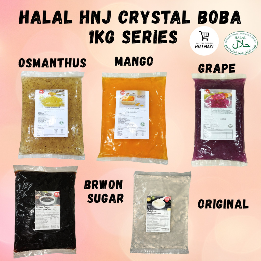 HNJ KONNYAKU JELLY BALL / CRYSTAL BOBA 1KG HALAL JELI BUAH MINI BUBBLE ...