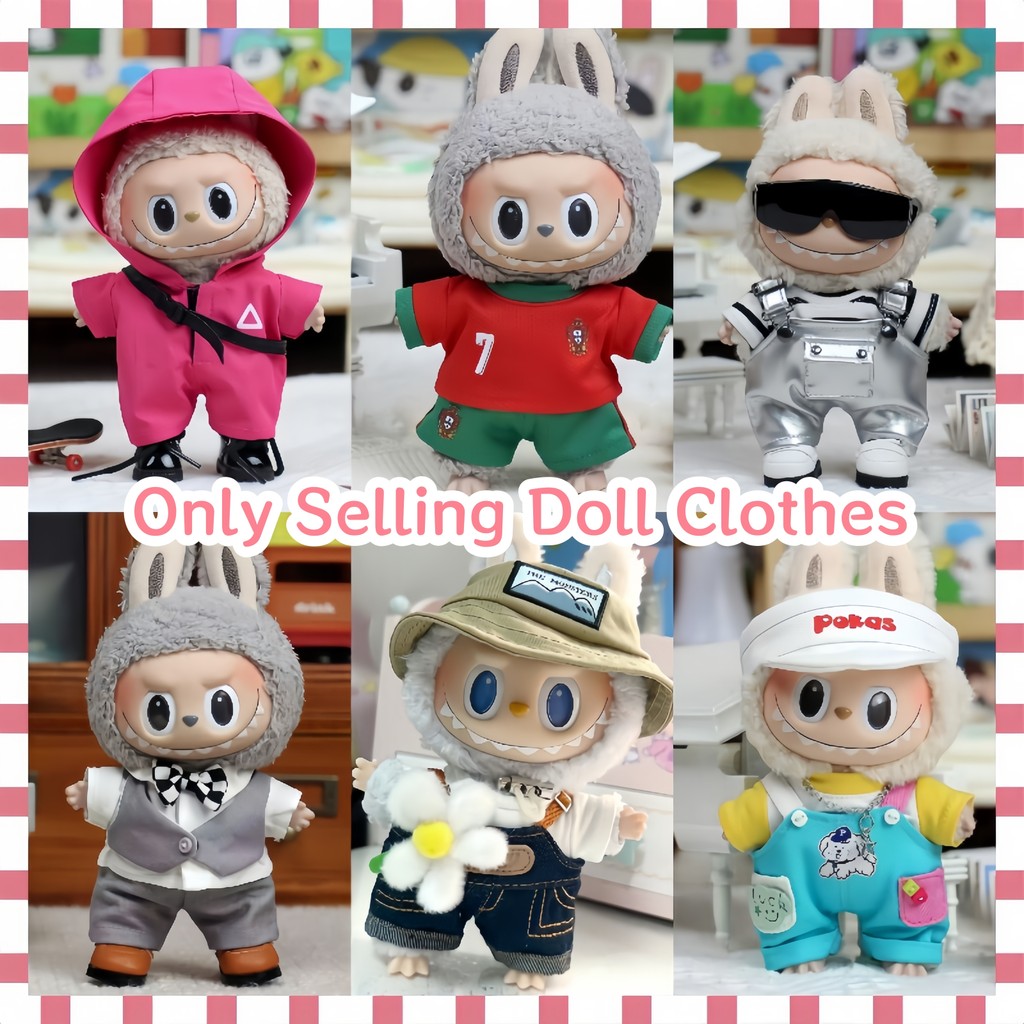 17CM Labubu doll Clothes Macaron v1/v2 Outfits | Squid Game + Sports ...