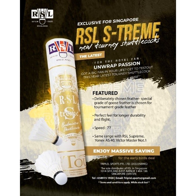 RSL S-treme Shuttlecock (100% ORIGINAL) | Shopee Malaysia