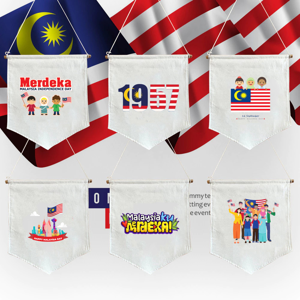 Malaysia Merdeka Day Selamat Hari Meideka Pattern Printed Canvas Flag ...