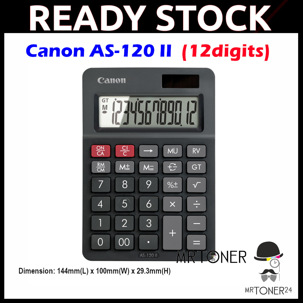 (Original) Canon Calculator AS-120 II / 12 digits Kalkulator Mesin Kira ...