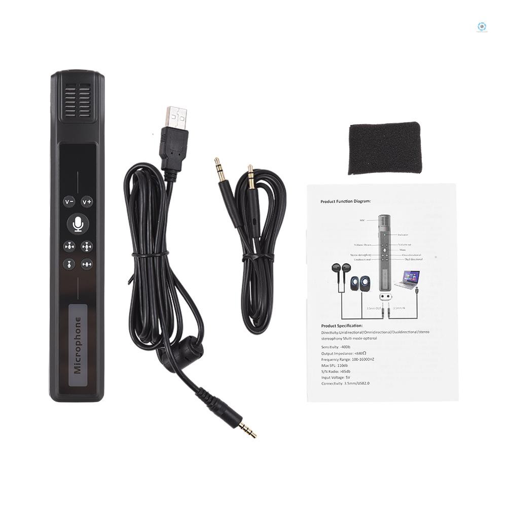 USB Microphone Metal Capacitive Microphone Plug and Play Desktop ...