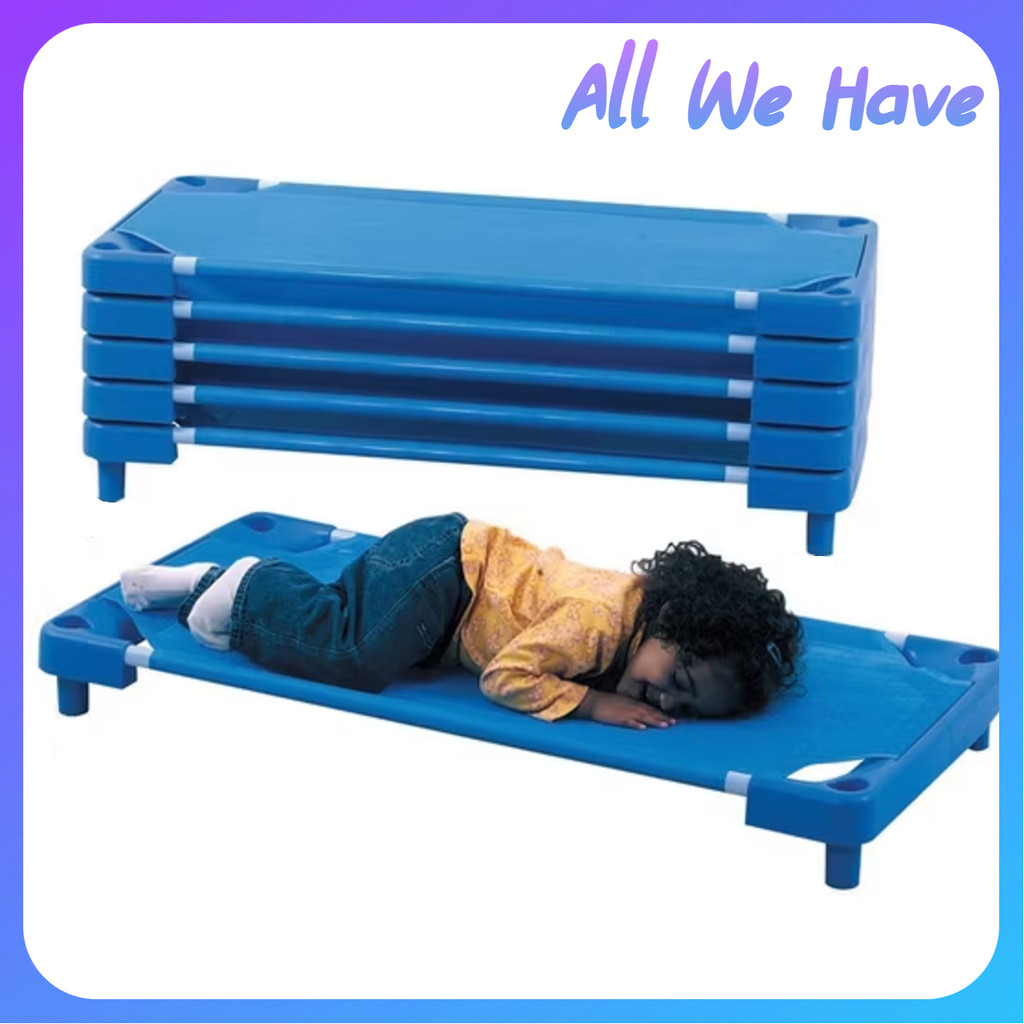 (ENHANCED STEEL) AWH Portable Kids Bed Canvas Bed Stackable ...