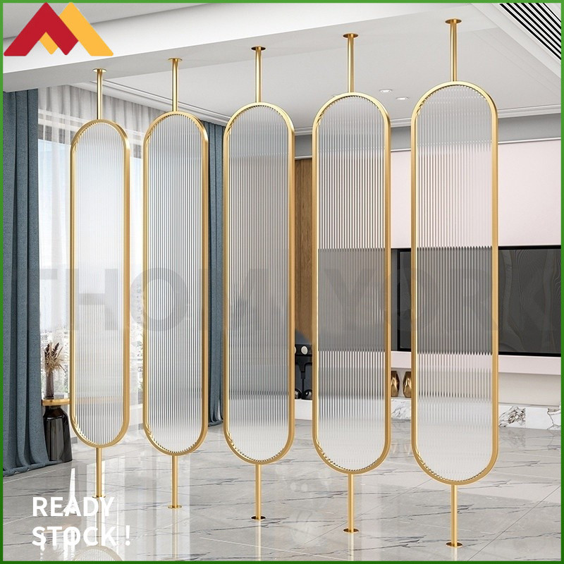 Modern Simple Long Rainbow Glass Screen Living Room Iron Partition ...