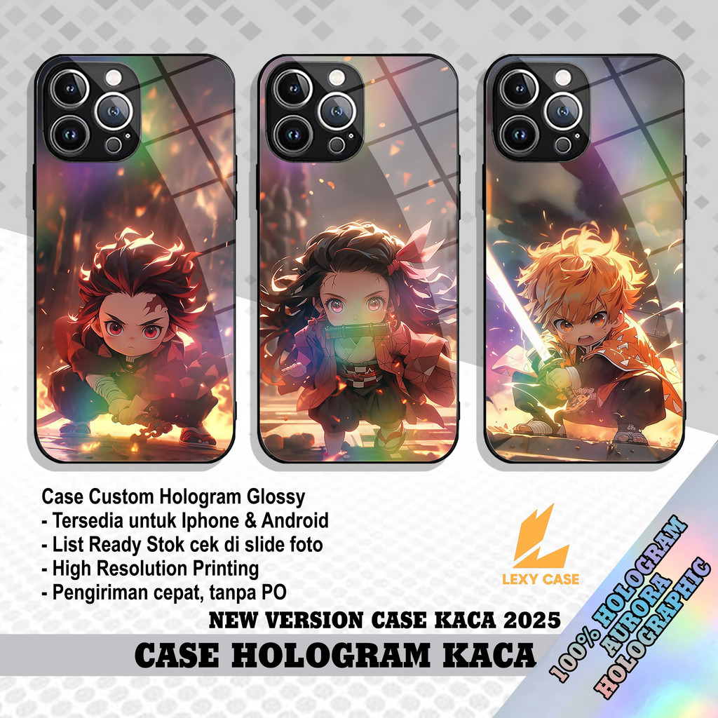 Case Itel RS4 S25 A70 A50 A80 G112X Demon Slayer Glossy Hologram Glass ...