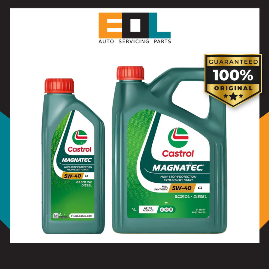 (100% Original) Castrol MAGNATEC 5W-40 Full Synthetic Engine Oil API SP ...