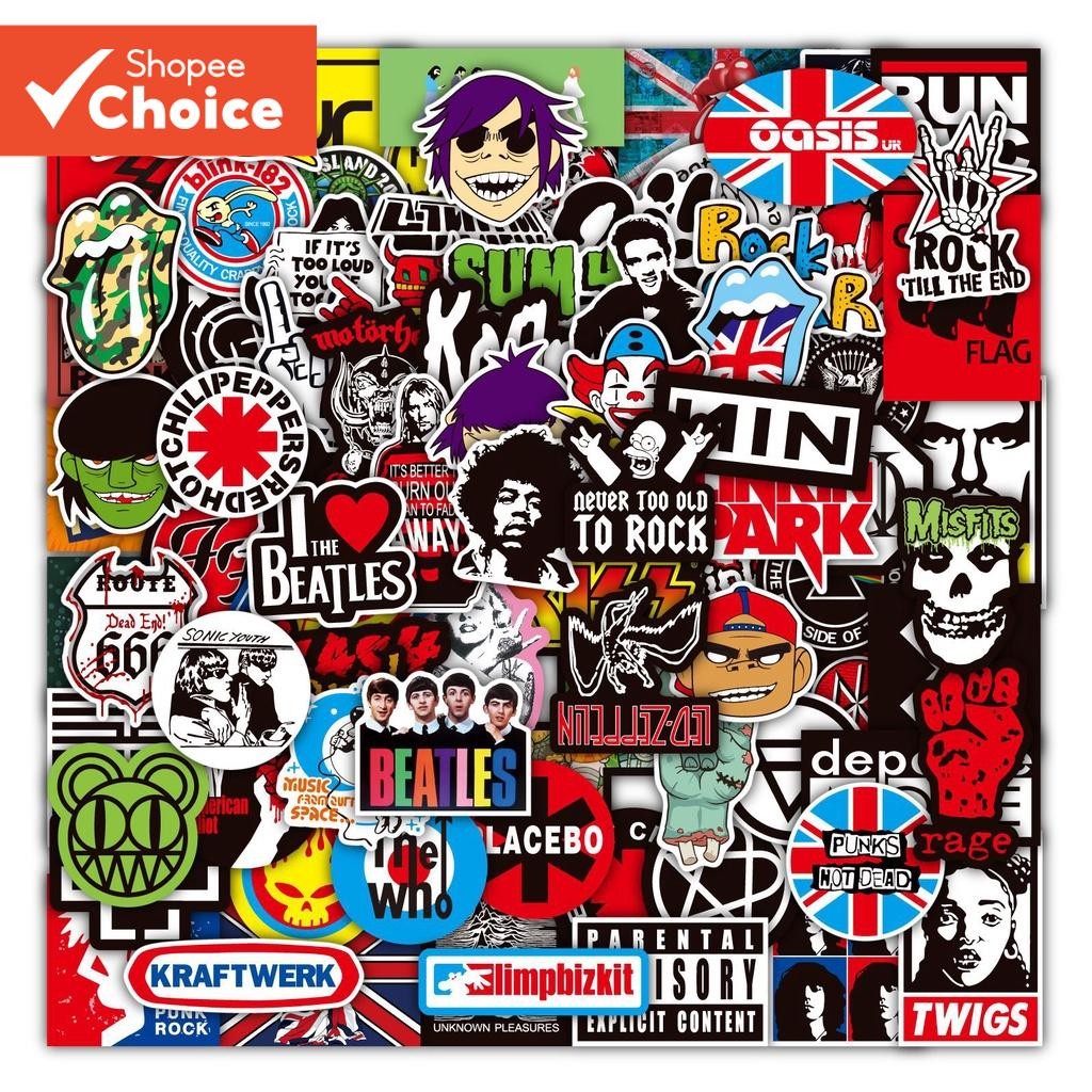 100/50PCS Punk Rock Band Music Stickers for Laptop, Guitar, Helmet ...