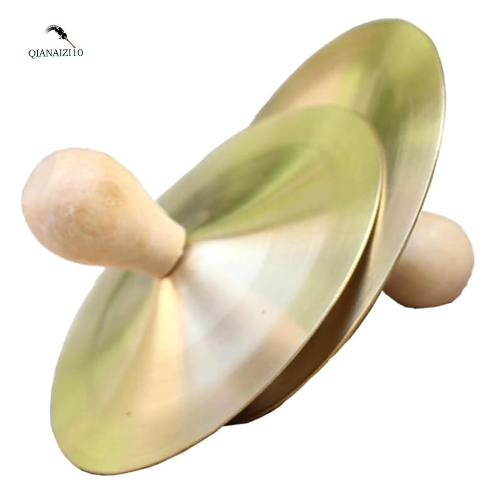 1 Pair Brass Cymbals with Knobs Finger Cymbals with Wood Knobs for ...