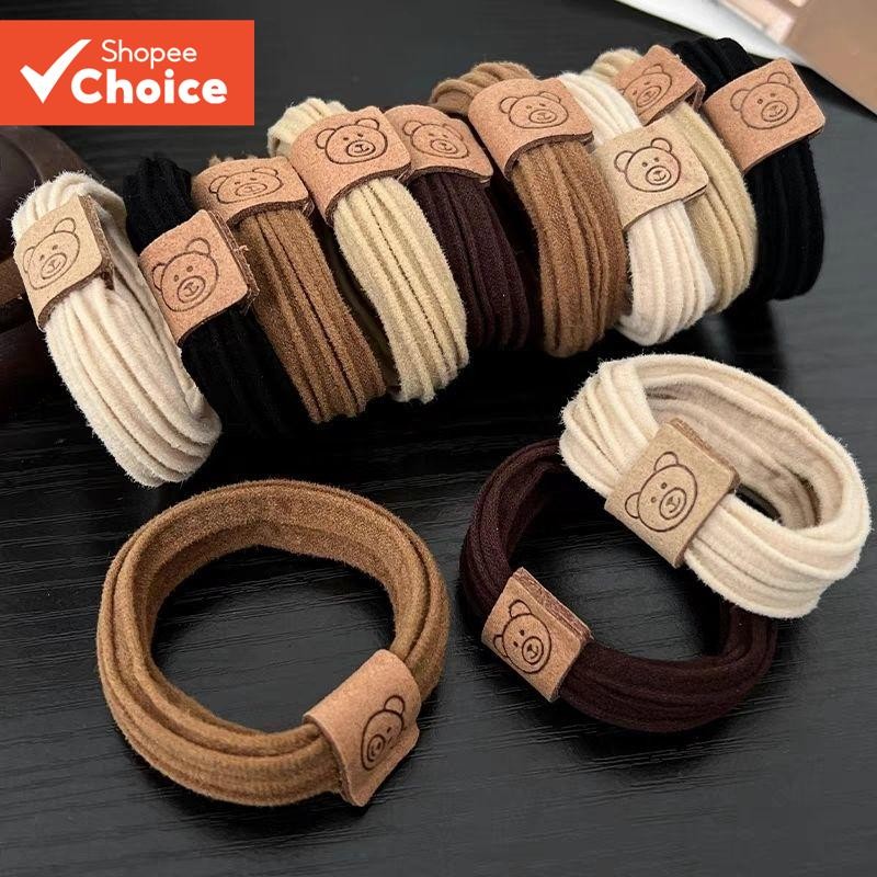 Trendy 5-Pack Bear Hair Bands - Durable and Stretchy Hair Ties for Bun ...