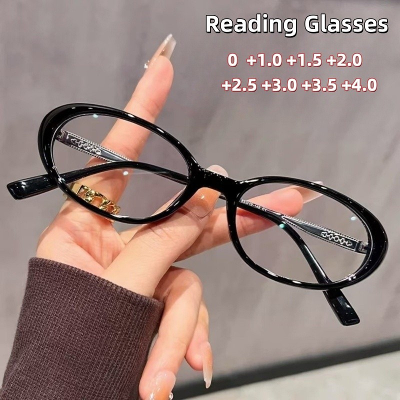 New Fashionable Anti-blue Light Oval-shaped Small-frame Reading Glasses ...