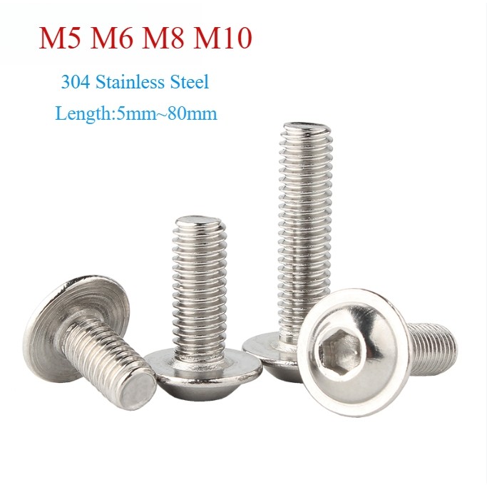 M5 M6 M8 M10 304 Stainless Steel Hexagon Socket Button Head Screws With ...
