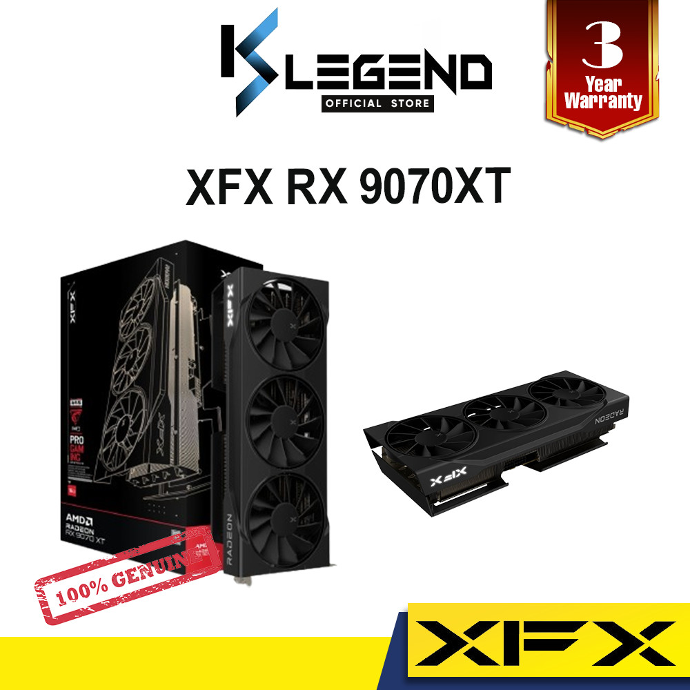 XFX AMD RADEON SWIFT RX 9070 XT OC 16GB DDR6 GRAPHICS CARD BLACK ( RX ...