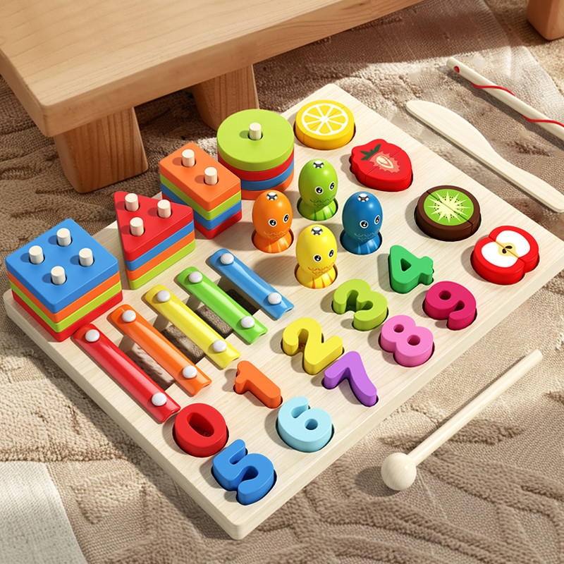 Toys Children's Five-in-One Multi-Function Set Column Digital Cognitive ...
