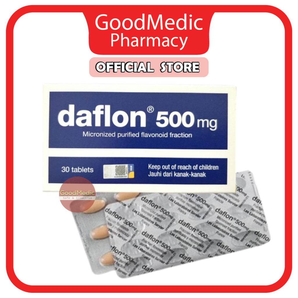 Daflon 500mg – (1 Box/ 15 tabs) [Exp01/26] Relieves Varicose Veins ...