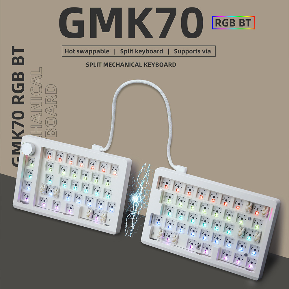 Split Mechanical Keyboard Kit 3-Mode Wireless BT Separate Gaming ...