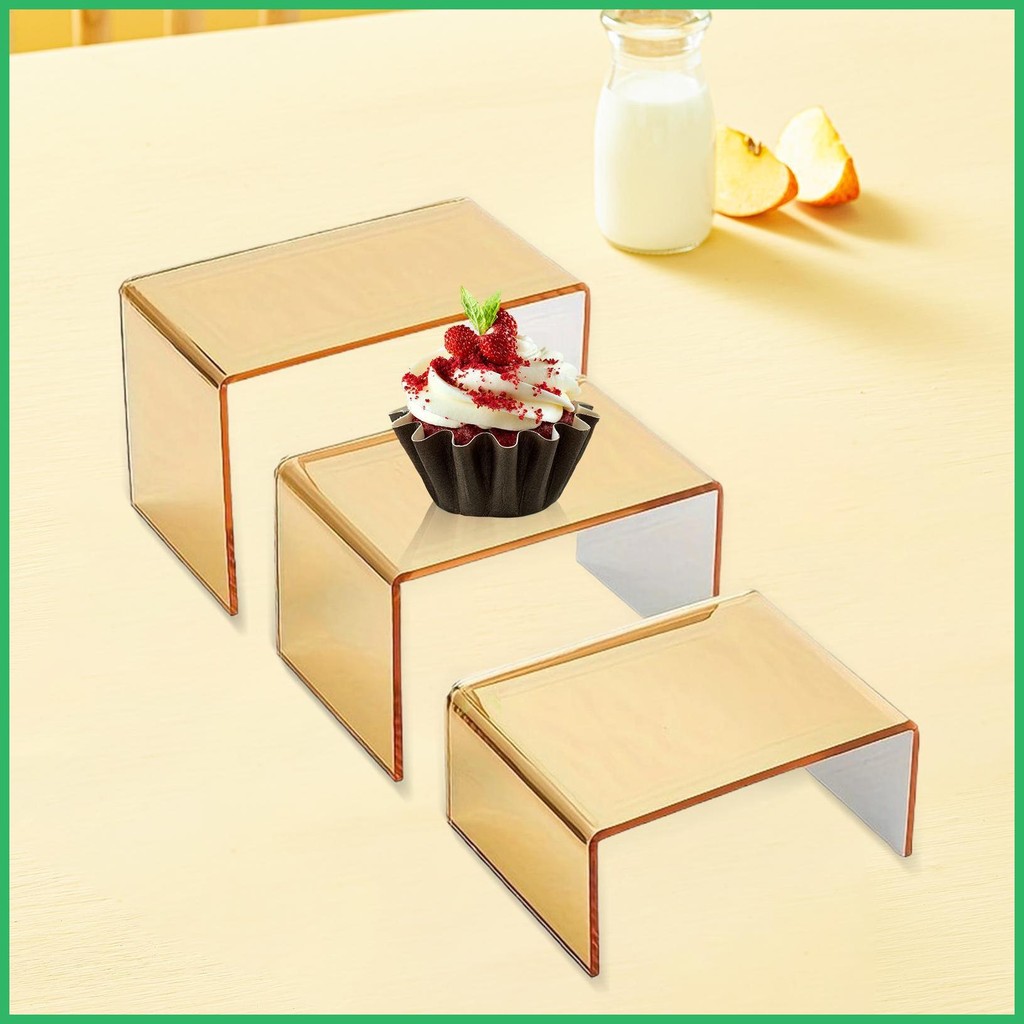 Acrylic Display Risers Golden Risers for Display Counter Storage Holder ...