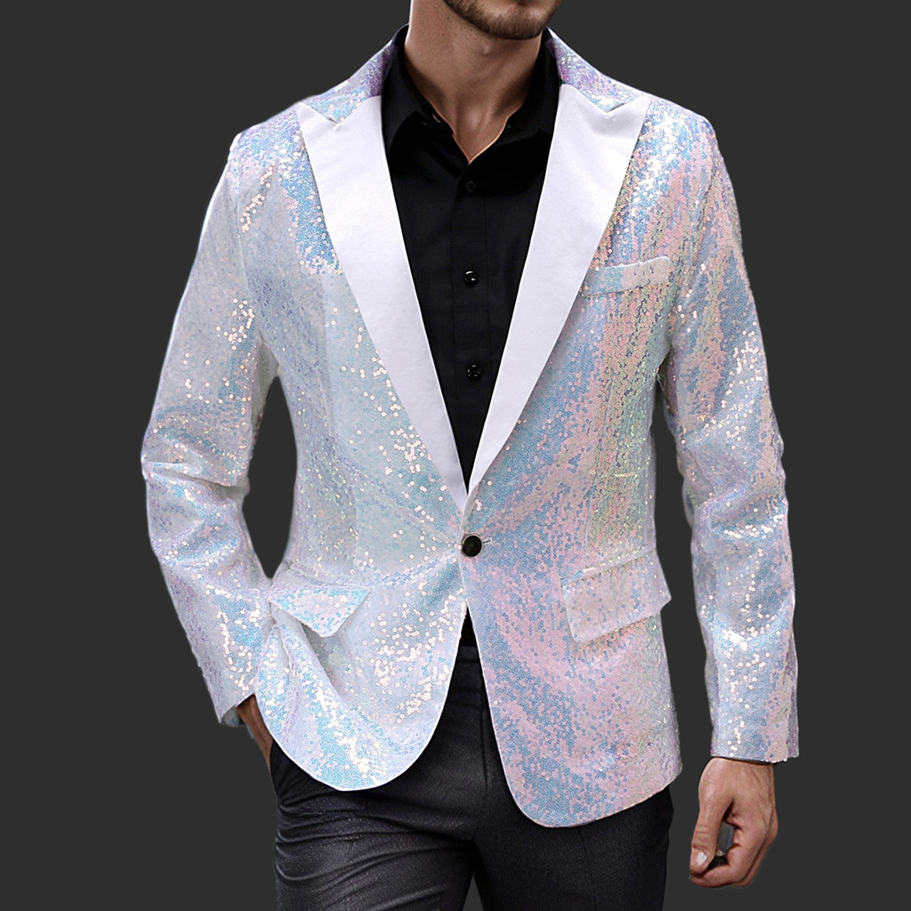 Men's Sequin Performance Formal Suit Nightclub Men's Clothing Host ...